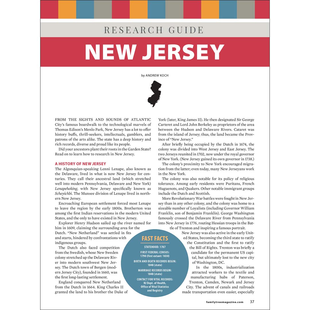 New Jersey Research Guide Digital Download – Family Tree Magazine Store