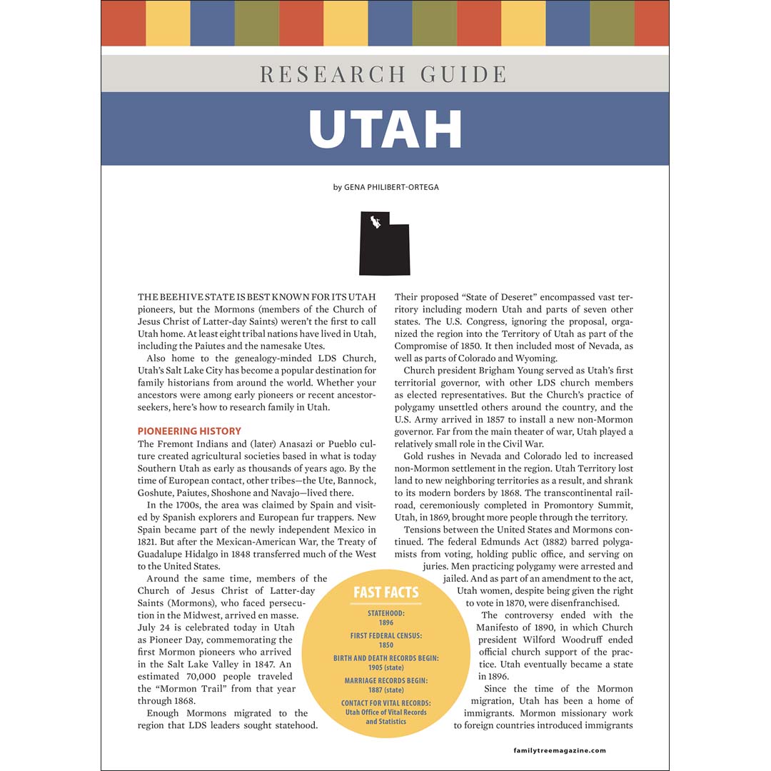 Utah Research Guide Digital Download – Family Tree Magazine Store