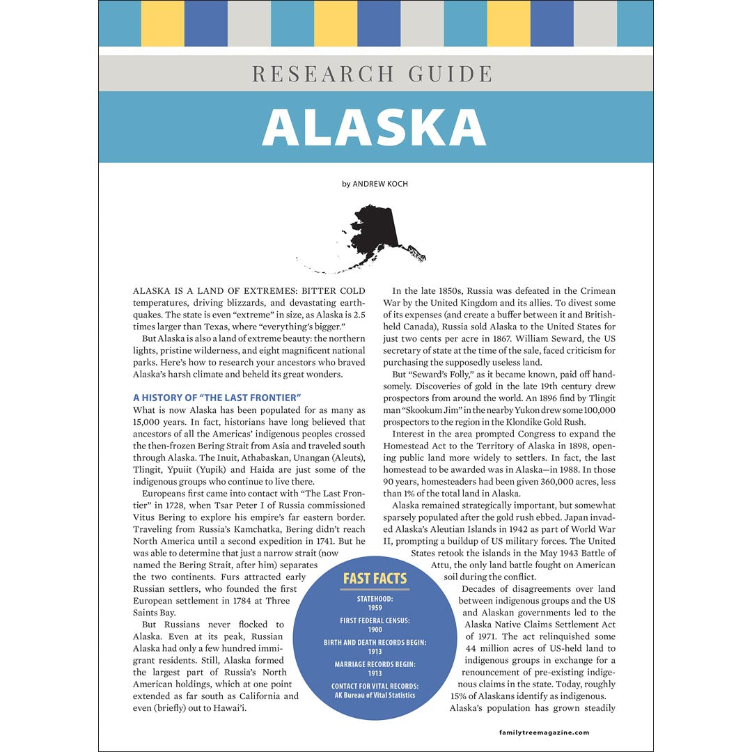Alaska State Research Guide Digital Download – Family Tree Magazine Store