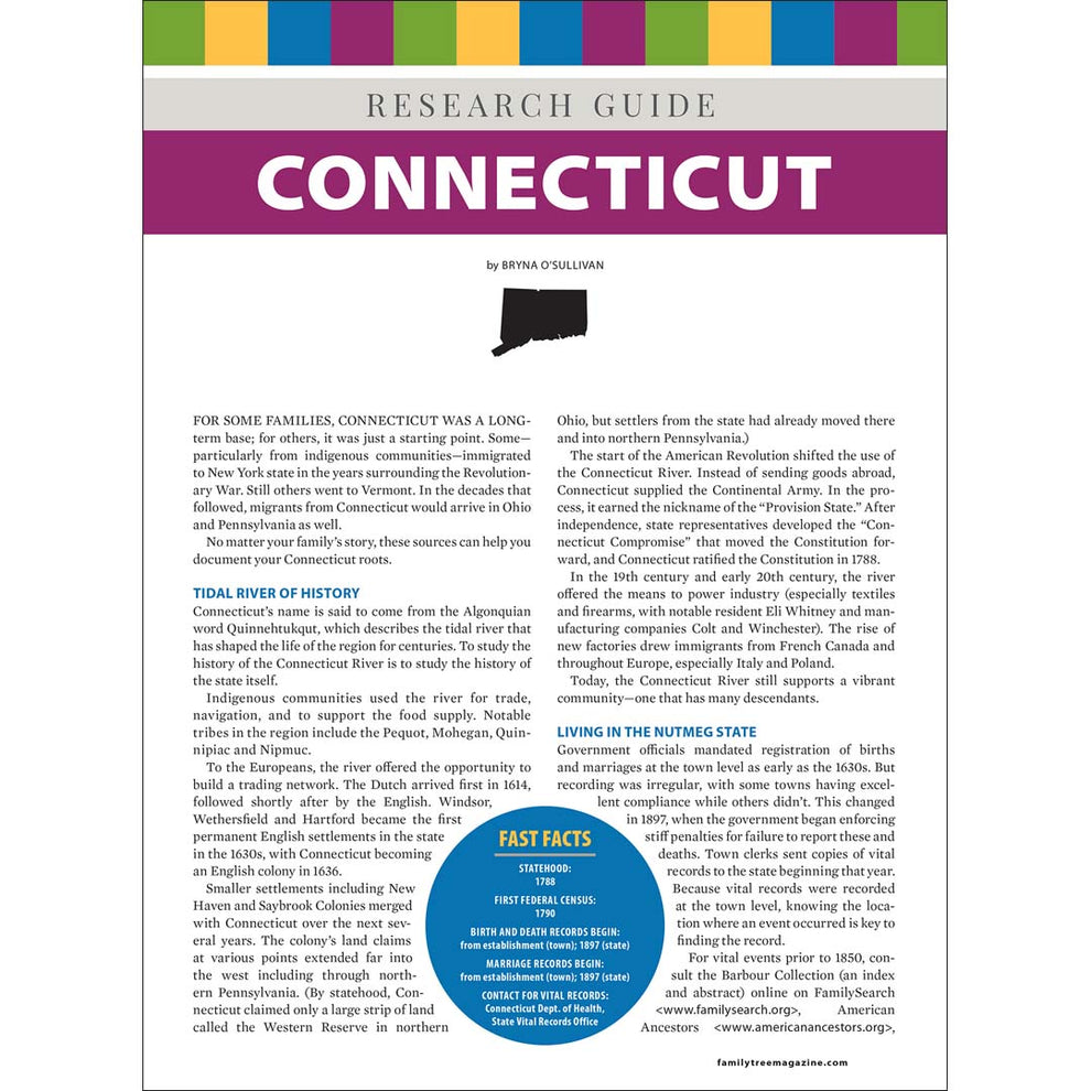 Connecticut Research Guide Digital Download – Family Tree Magazine Store
