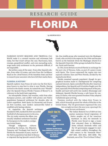 Florida State Research Guide Digital Download – Family Tree Magazine Store