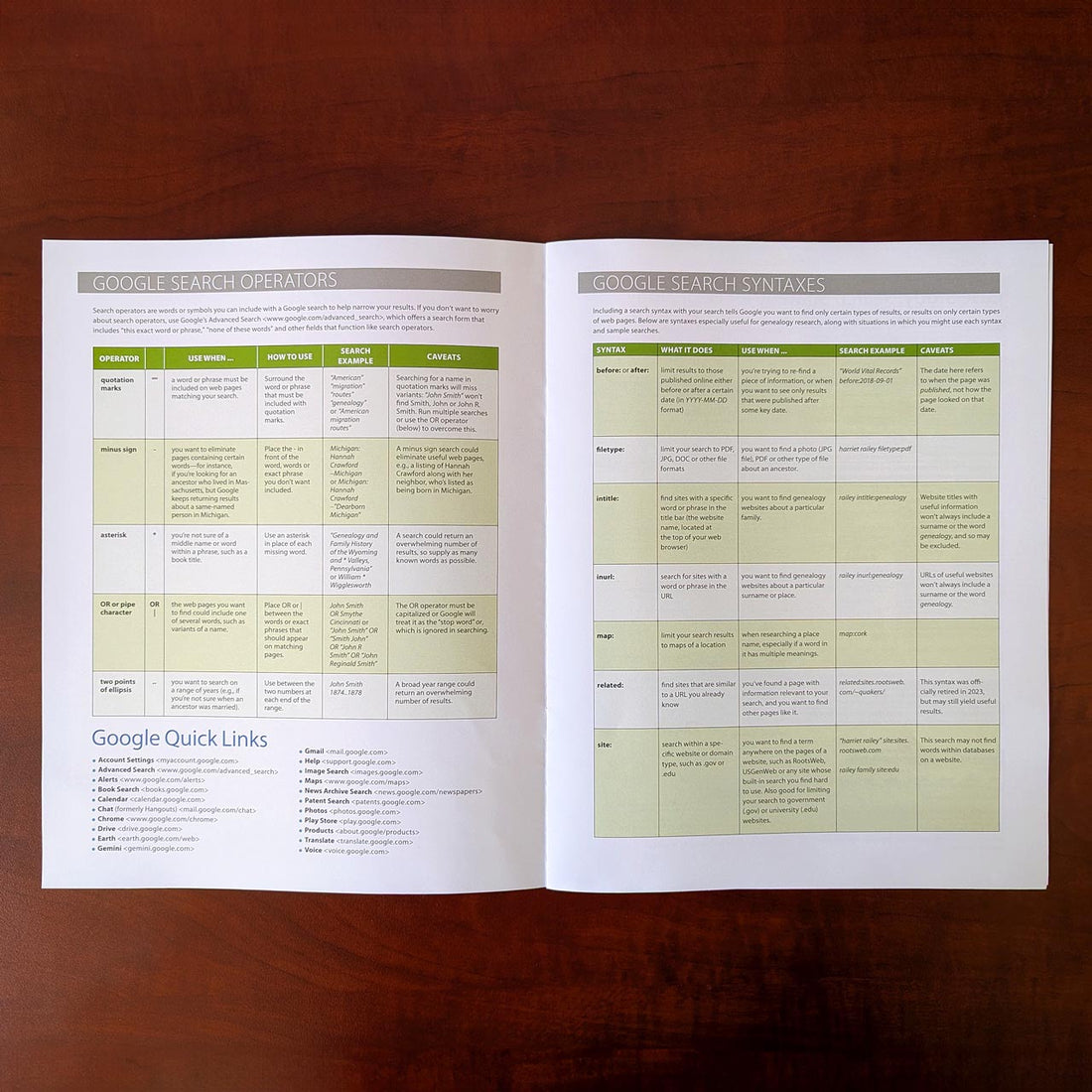 Google For Genealogy Cheat Sheet - Print Edition – Family Tree Magazine ...