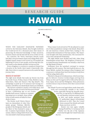 Hawaii Research Guide Digital Download – Family Tree Magazine Store