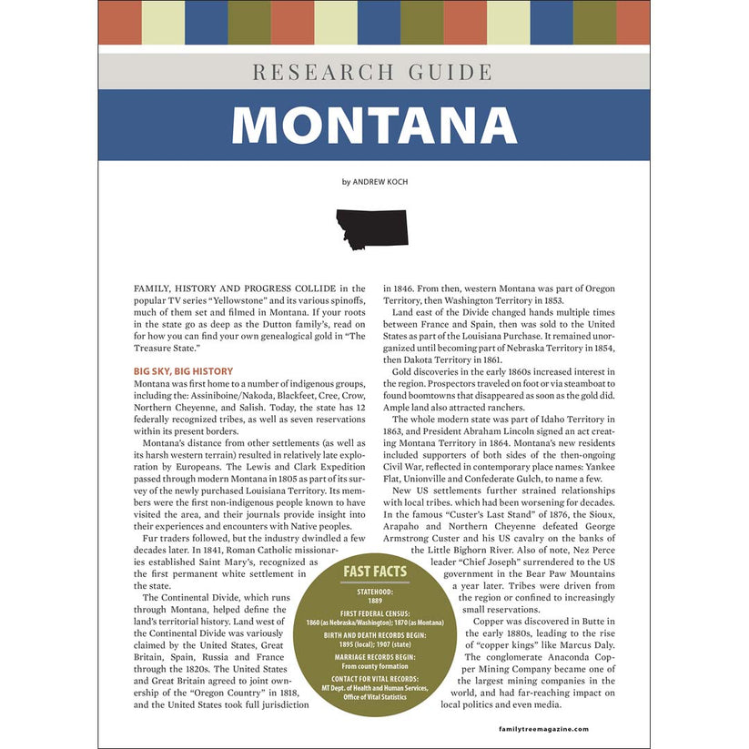 Montana Research Guide Digital Download – Family Tree Magazine Store
