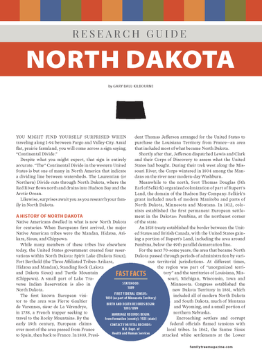 North Dakota Research Guide Digital Download – Family Tree Magazine Store