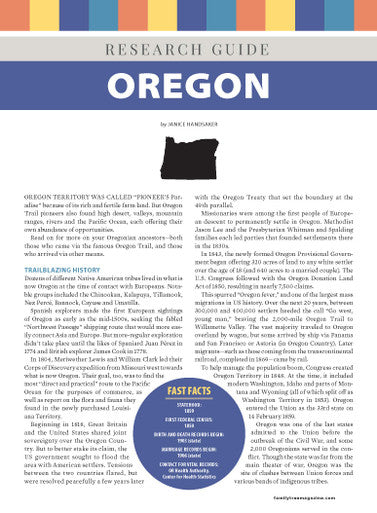 Oregon Research Guide Digital Download – Family Tree Magazine Store