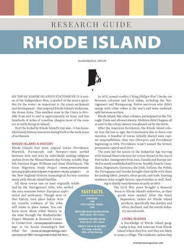 Rhode Island Research Guide Digital Download – Family Tree Magazine Store
